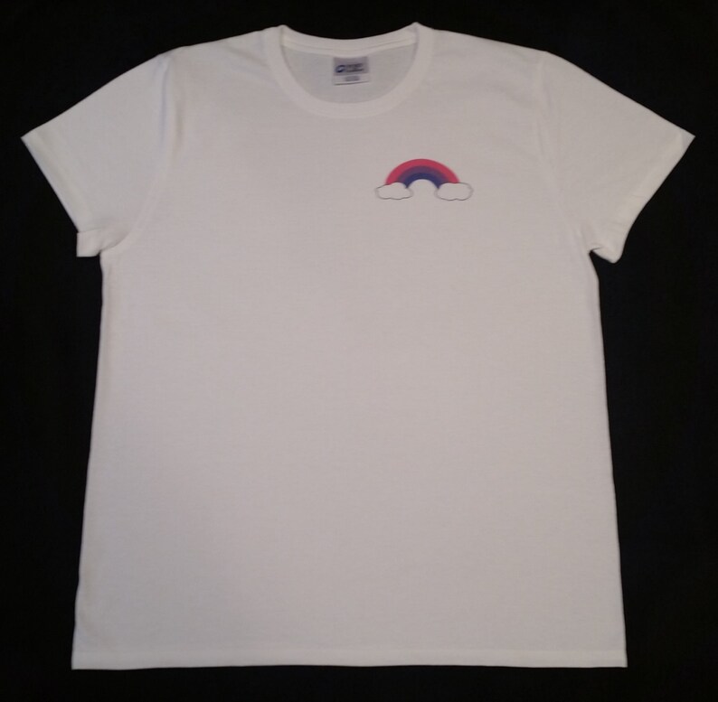 Bisexual Pride Flag Small Rainbow & Clouds T-shirt - Women Men Gay ...