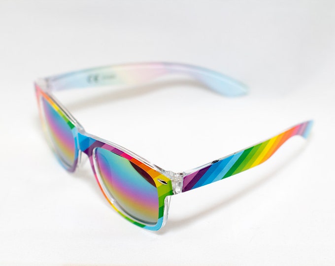 Double Rainbow Sunglasses - Pride Festival Glasses - Rainbow Lens ...