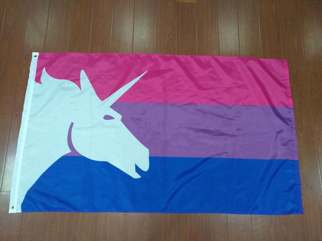 Bisexual Unicorn Flag - Bisexual Flag - 3'x5' - Bi Flag - Unicorn Flag ...