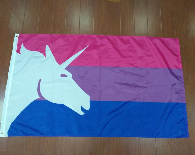 Bisexual Unicorn Flag - Bisexual Flag - 3'x5' - Bi Flag - Unicorn Flag ...