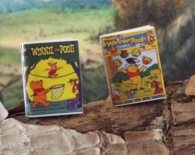 2 Miniature 'winnie the Pooh' COMICS - Dollhouse 1/3 .....1/6 ... 1/12 ...