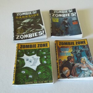 4 Miniature 'ZOMBIE' Halloween Magazines - Dollhouse 1:6th 1/12th 1 ...