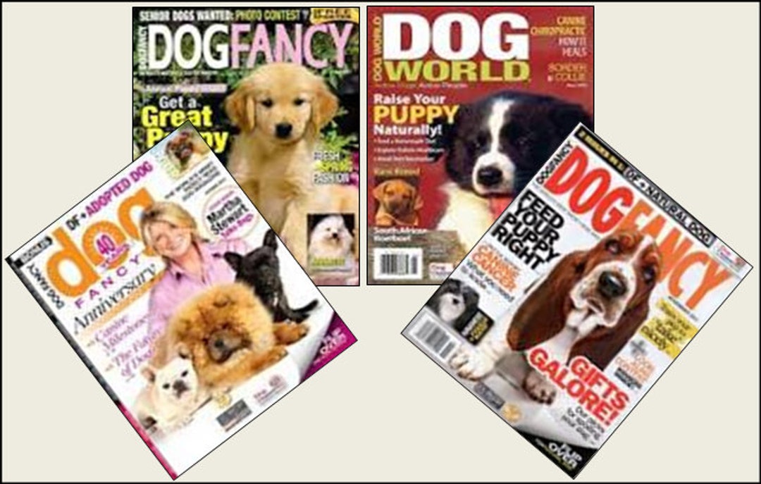 4 Miniature 'dog' Magazines - Dollhouse 1/6 1/12 1/24 1/48 Playscale ...