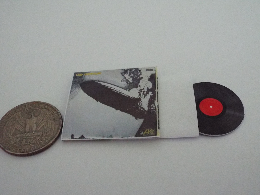 Miniature Vintage 'LED ZEPPELIN ' Record Album - Dollhouse 1/6 1/12 1/ ...