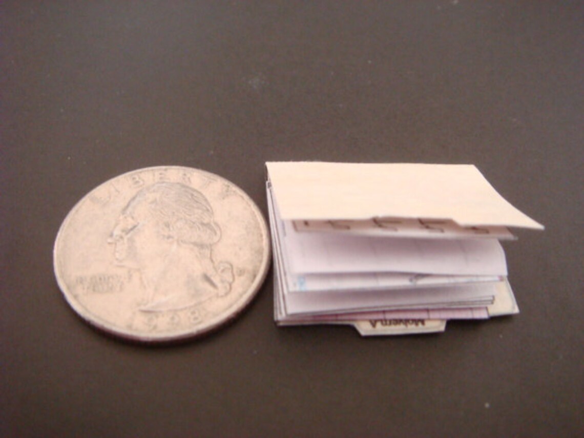 Miniature Doctor Physician Patient Medical Records in File - Dollhouse ...