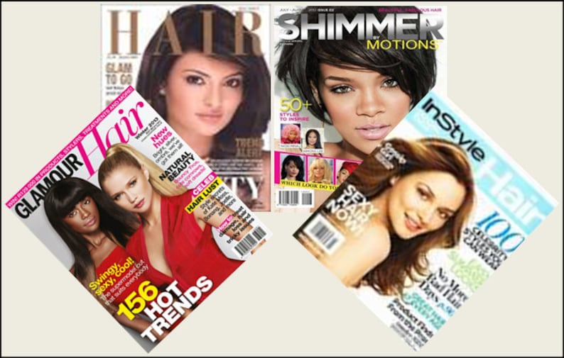 4 Miniature 'HAIR STYE FASHION Magazines - Dollhouse 1/6 1/12 1/24 1/48 ...