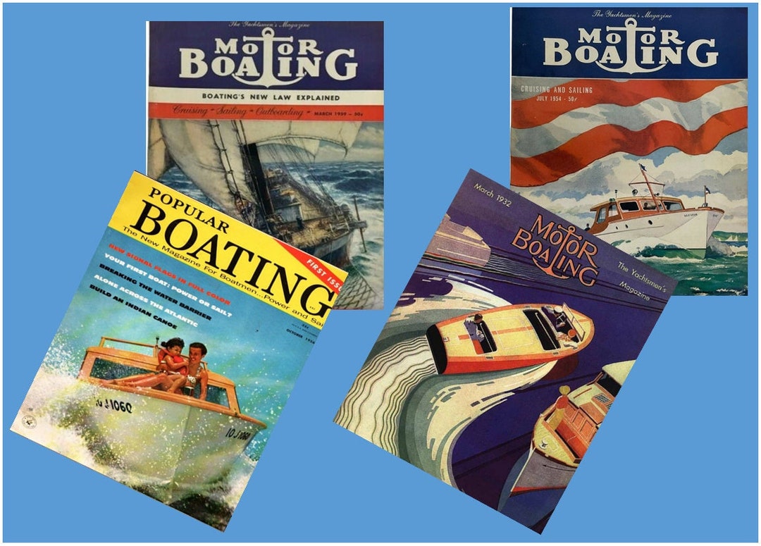 4 Miniature VINTAGE 'BOATING' Magazines - Dollhouse 1:6th 1/12th 1/24th ...