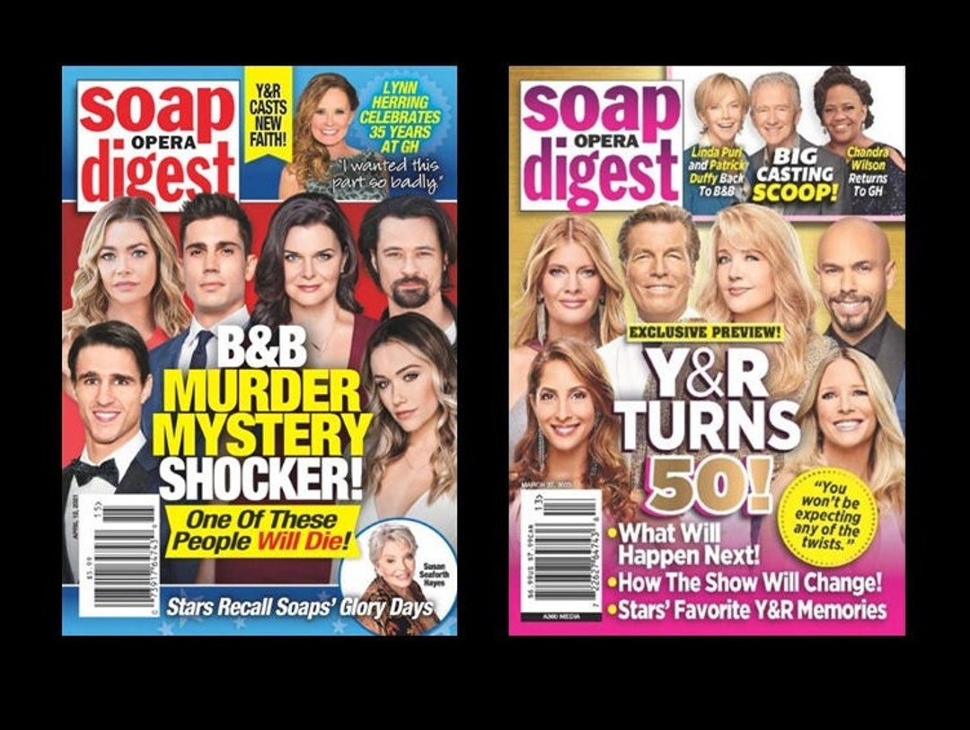 2 Miniature SOAP OPERA TV Magazines - Dollhouse 1/6 1/12 1/24 1/48 ...