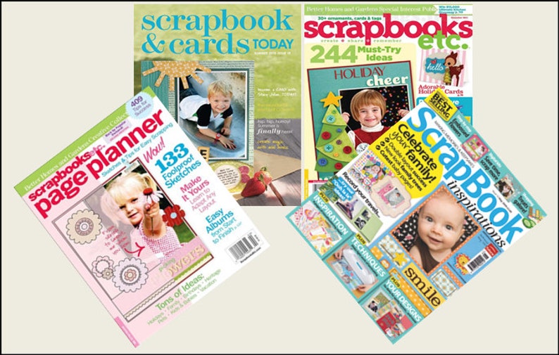 4 Miniature Vintage 'scrapbook' Magazines - Dollhouse 1/6 1/12 1/24 1/ ...