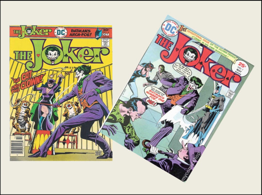 2 Miniature Vintage 'THE JOKER' COMICS - Dollhouse 1/3 ......1/6 ... 1/ ...