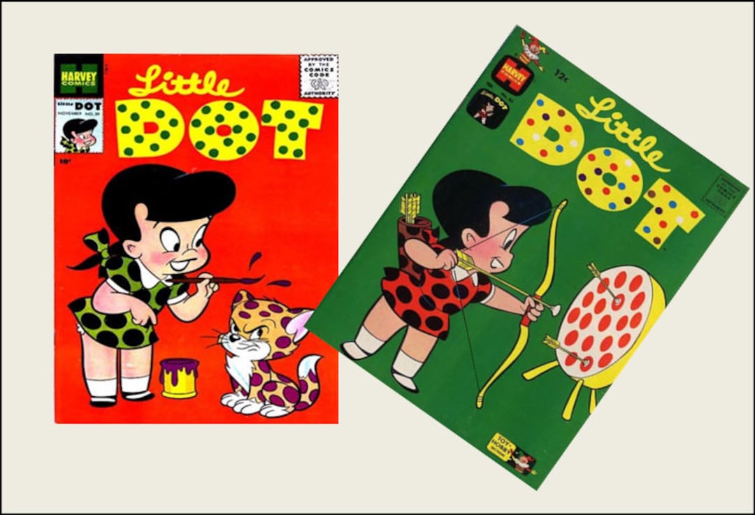 2 Miniature Vintage 'LITTLE DOT' COMICS - Dollhouse 1/3 ......1/6 ... 1 ...