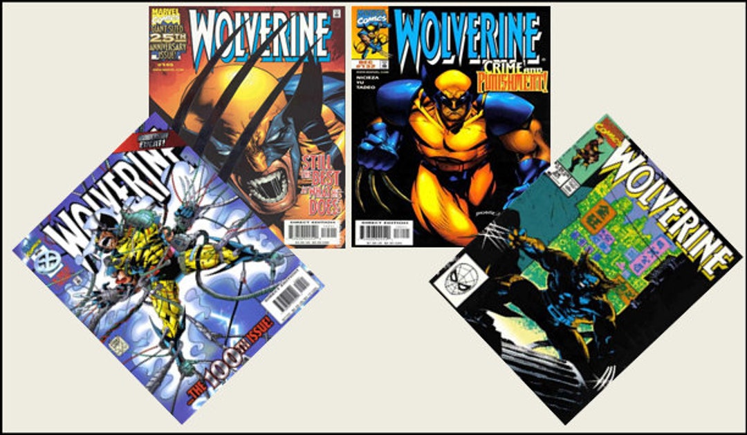 4 Miniature 'WOLVERINE' COMICS - Dollhouse 1/6 ... 1/12 ... 1/24 ... 1/ ...