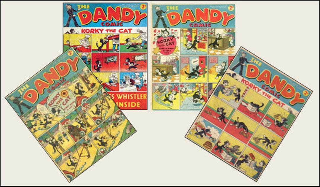 4 Miniature 'DANDY' COMICS - Dollhouse 1/6 1/12 1/24 1/48 Playscale ...