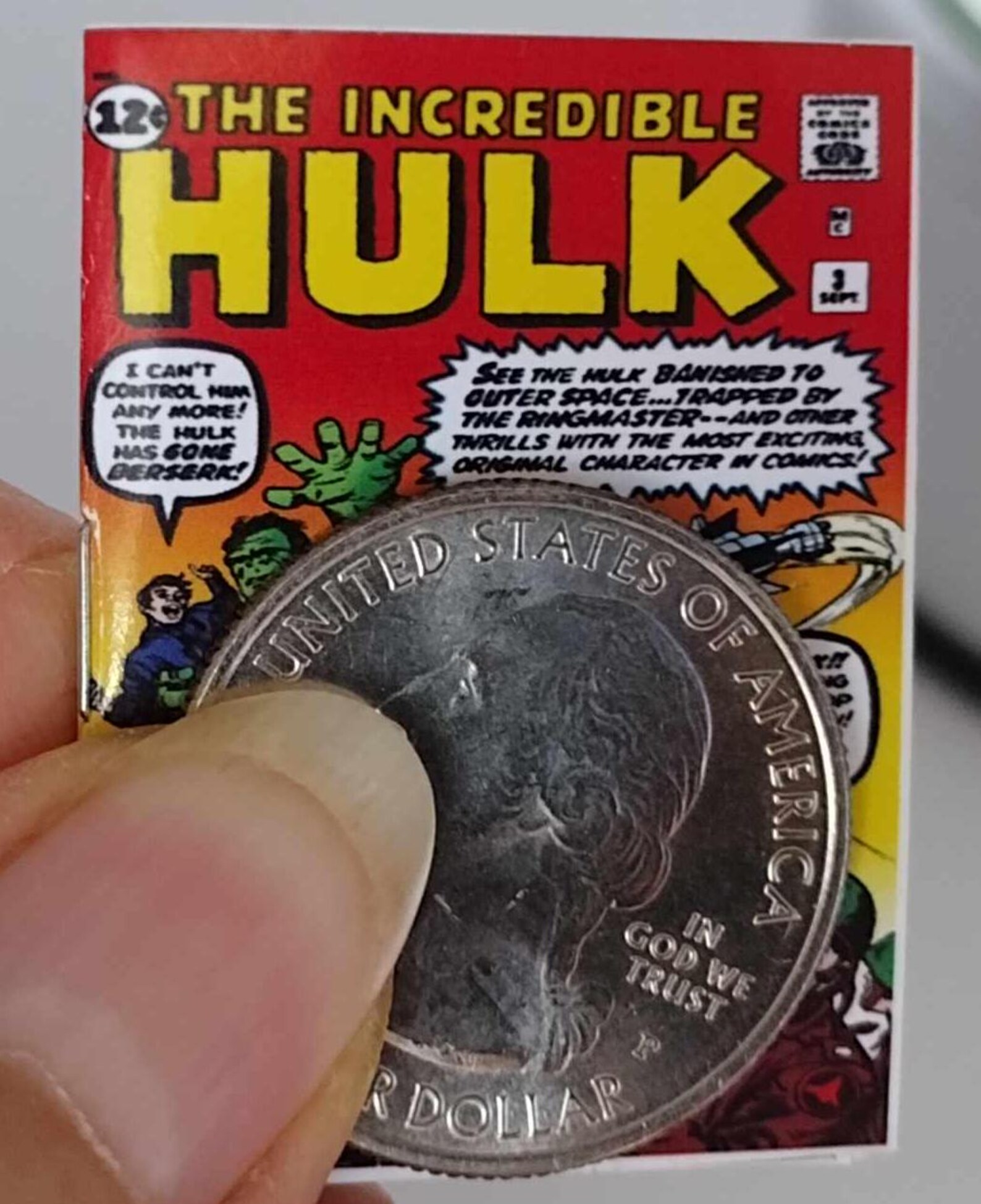 Mini Comic 'INCREDIBLE HULK #3 ' Miniature Fashion Doll Size 1/6 ...