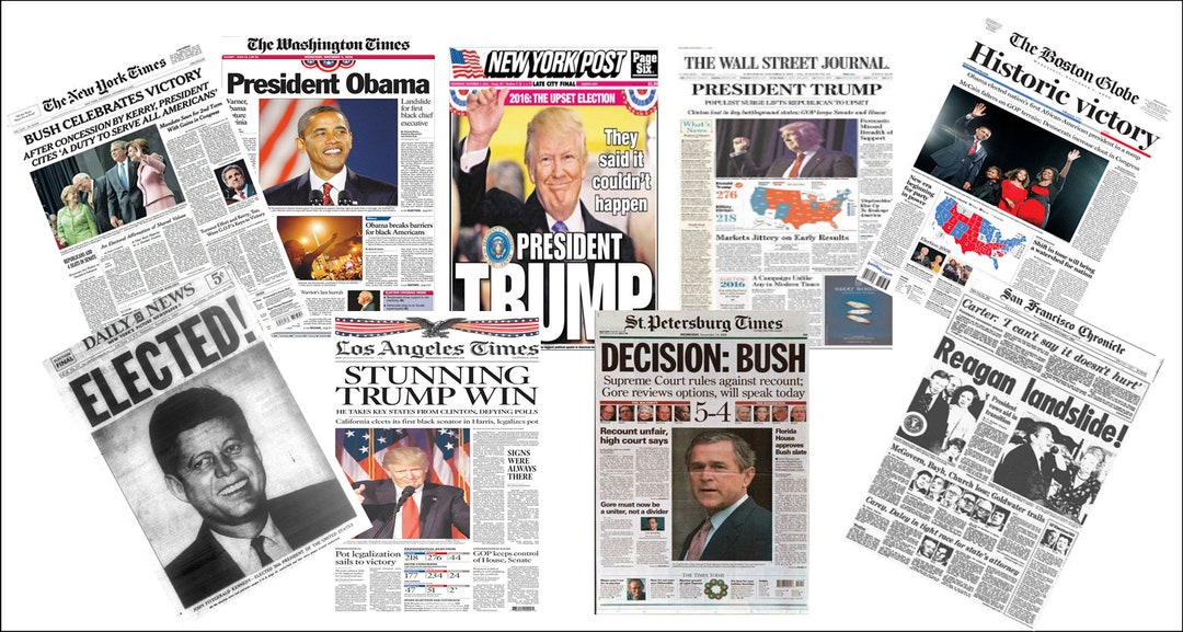 Mini President Election NEWSPAPERS Presidents Biden, Trump, Obama, Bush ...