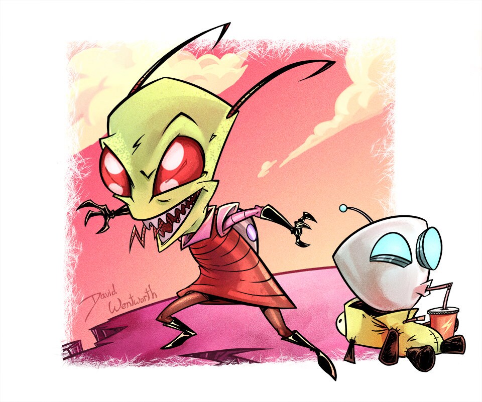 Invader Zim and Gir Fanart Alien Print - Etsy