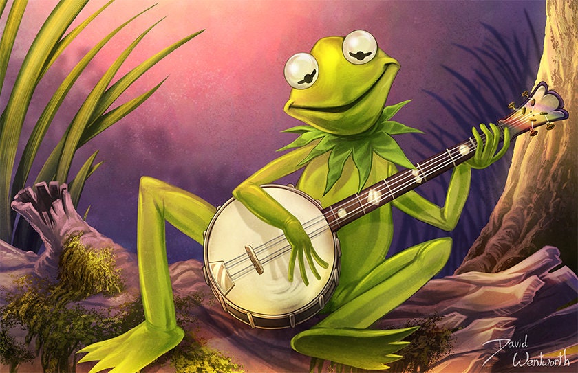 The Rainbow Connection kermit the Frog Original Art Print - Etsy