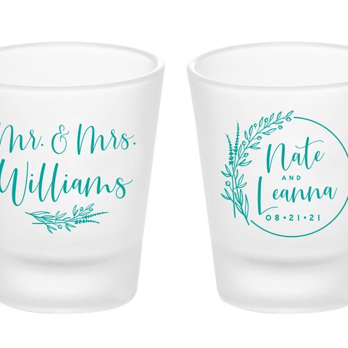 Double-sided Shot Glass 140C Cheers to the Mr and Mrs - Etsy