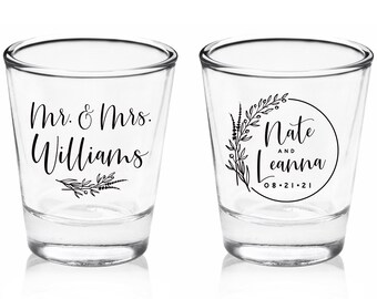 Cheers to the Mr and Mrs Double-sided Shot Glass 174C | Etsy