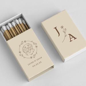 Foiled Wedding Matchboxes #21 - Custom Pet Illustration, Wedding ...