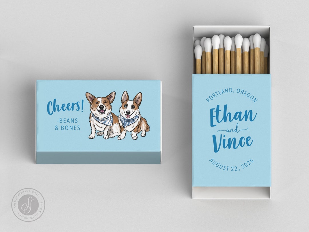 Wedding Matchboxes Full-color #14 - Custom Pet Illustration, Matchbox ...