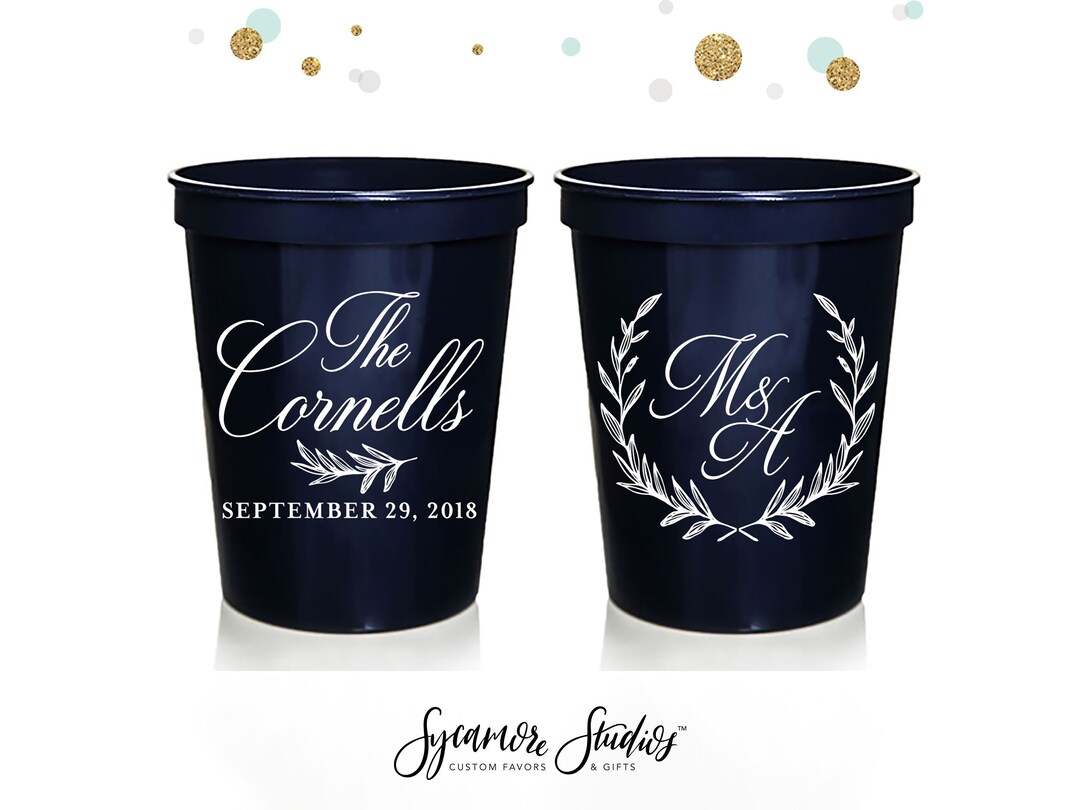 Wreath - Wedding Stadium Cups #108 - Custom - Bridal Wedding Favor ...