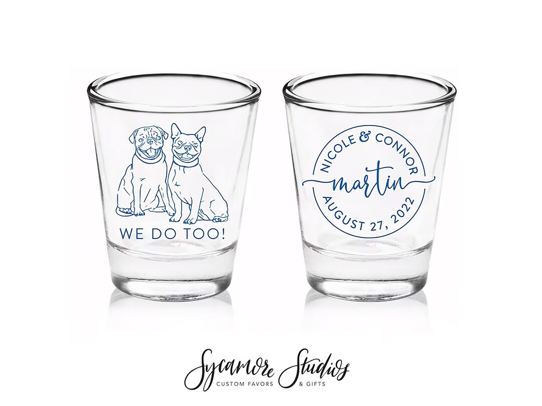 Custom Pet Illustration - Monogram - Double-sided Shot Glass #190C ...