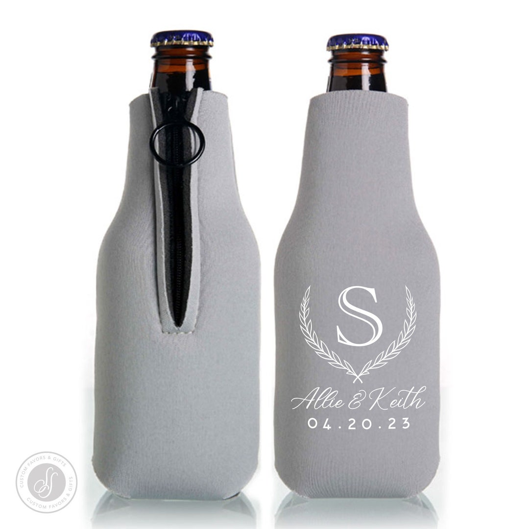 Collapsible Foam Zippered Bottle Cooler #202Z - Monogram - Custom ...