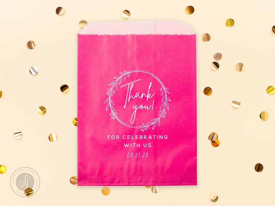 Foiled Party Snack Bag #15 - Thank You Wreath - Snack Bags, Party Bags ...