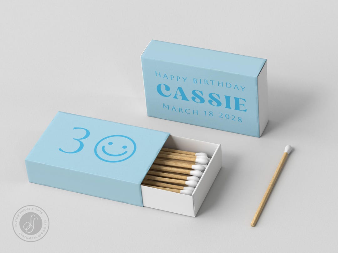 Foiled Birthday Matchboxes #60 - Birthday Matches, Matchbox, Birthday ...