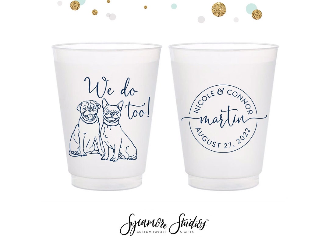 Custom Pet Illustration - Monogram - 8oz or 10oz Frosted Unbreakable ...