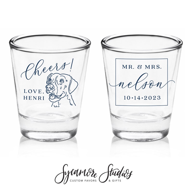 Double-sided Shot Glass 204C Custom Pet Illustration - Etsy