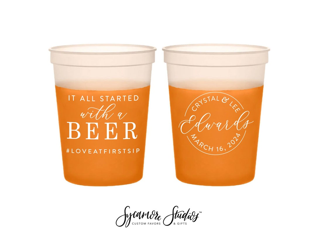 Wedding Color-changing Mood Stadium Cups #209 - 16oz - It All Started ...