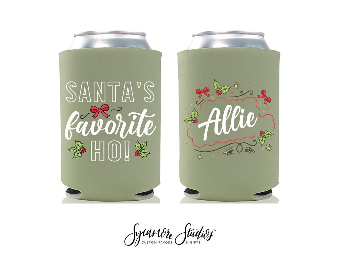 Custom Neoprene Single Can Cooler #23SG - Santa's Favorite Ho - Full ...