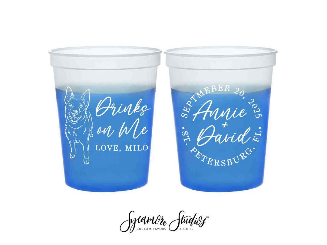 Wedding Color-changing Mood Stadium Cups #238 - 16oz - Custom Pet ...