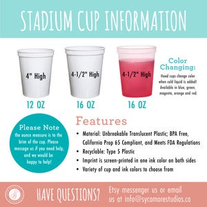 Eat Drink and Be Married - Wedding Stadium Cups #66 - Custom - Bridal ...