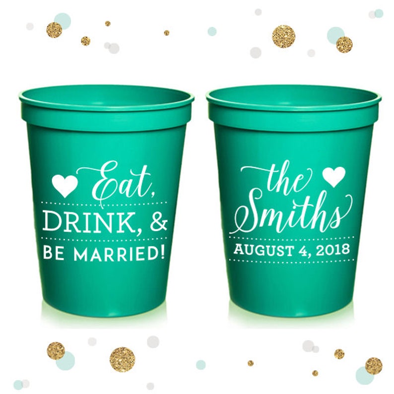 Eat Drink and Be Married Wedding Stadium Cups 66 Custom - Etsy