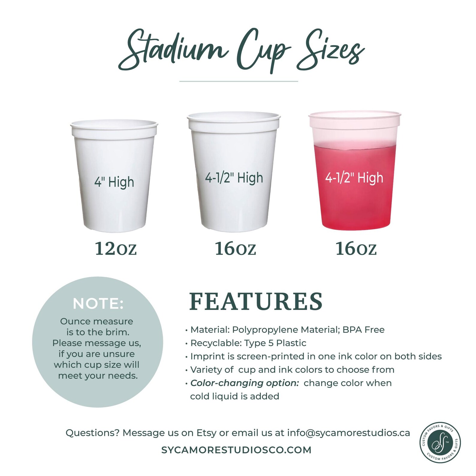 Wedding Color-changing Mood Stadium Cups #211 - 16oz - Floral Wreath ...
