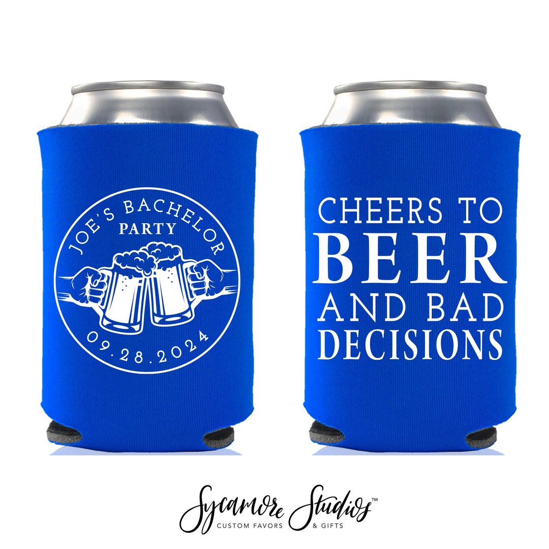 Cheers to Beer Bachelor / Bachelorette Can Cooler 23R Custom Bridal ...
