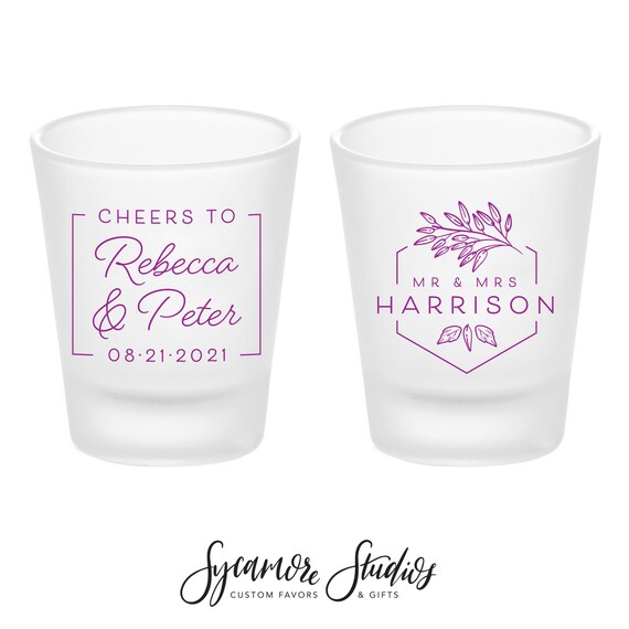 Cheers to the Mr and Mrs Frosted Double-sided Shot Glass - Etsy