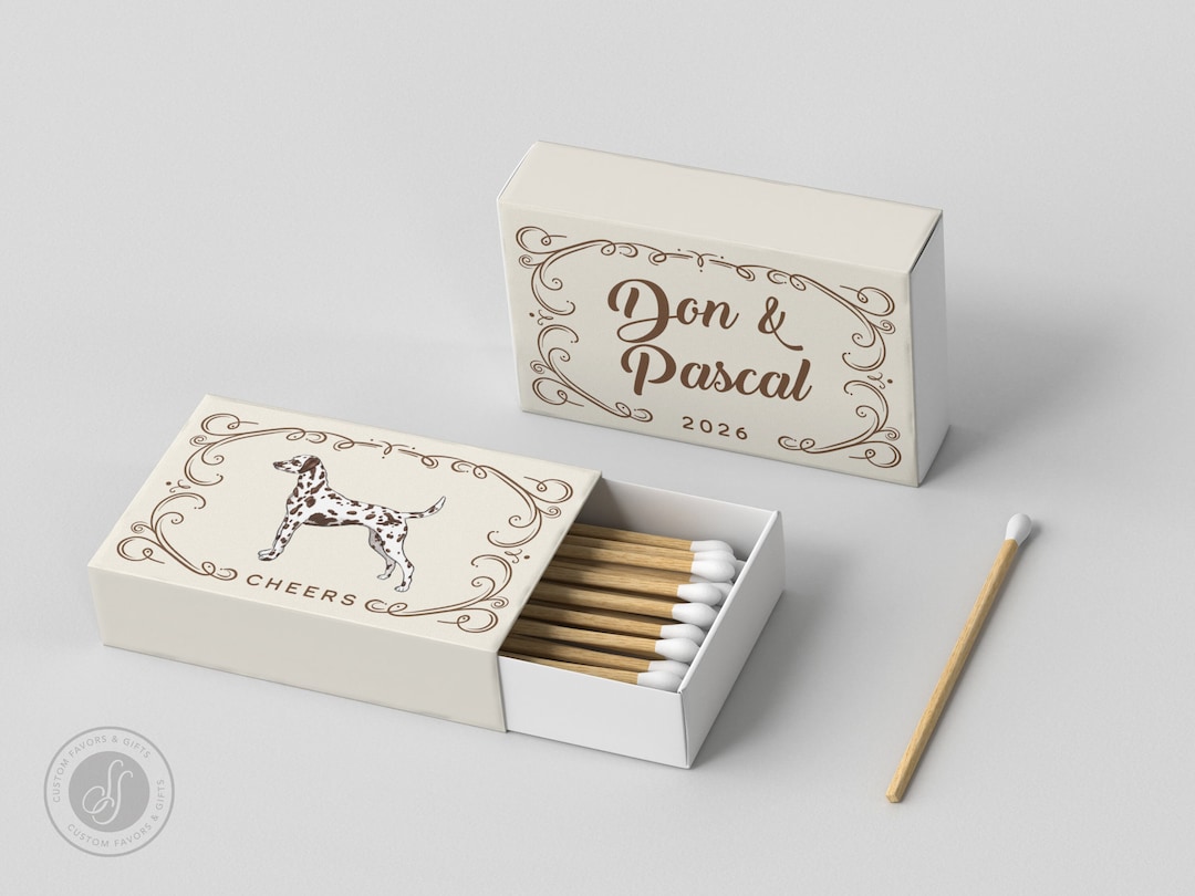 Wedding Matchboxes Full-color #3 - Custom Pet Illustration, Matchbox ...