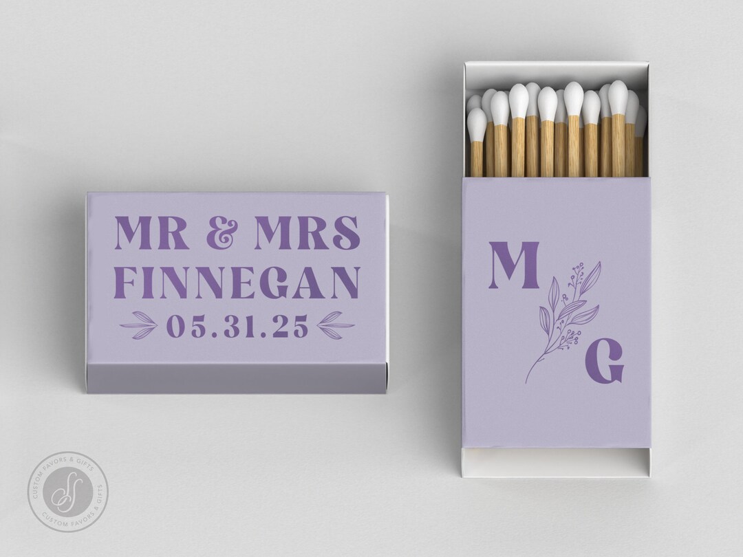 Foiled Wedding Matchboxes #10 - Wedding Matches, Matchbox, Wedding ...