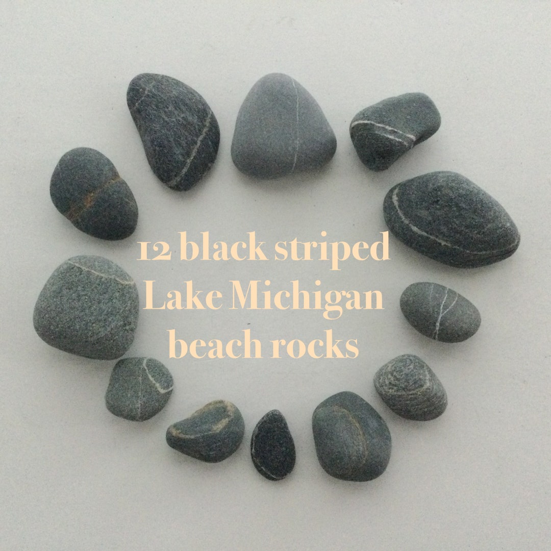 Collection of 12 Striped Lake Michigan Beach Rocks - Etsy
