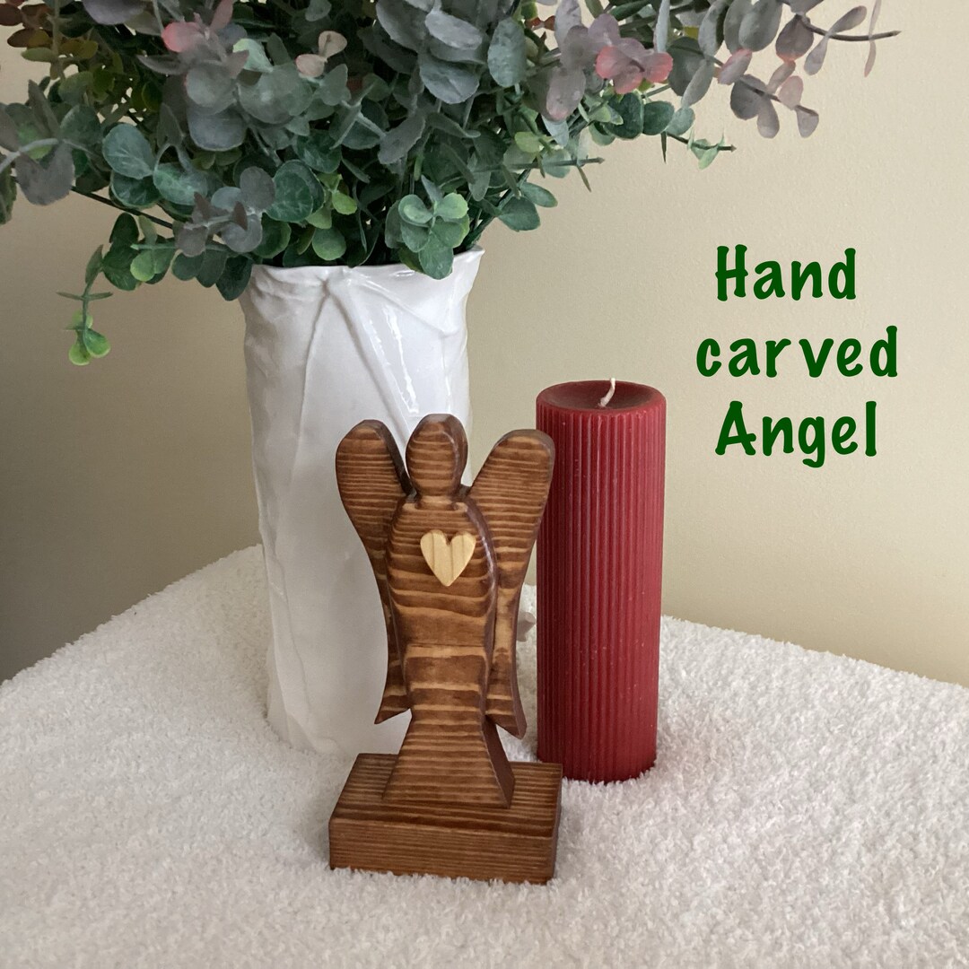 Hand Carved Wooden Angel - Free Shipping - Etsy