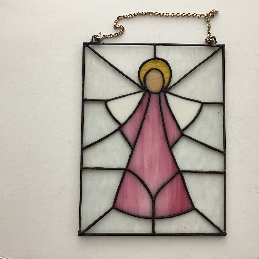 Beautiful Framed Stained Glass Angel - Free Shipping! - Etsy