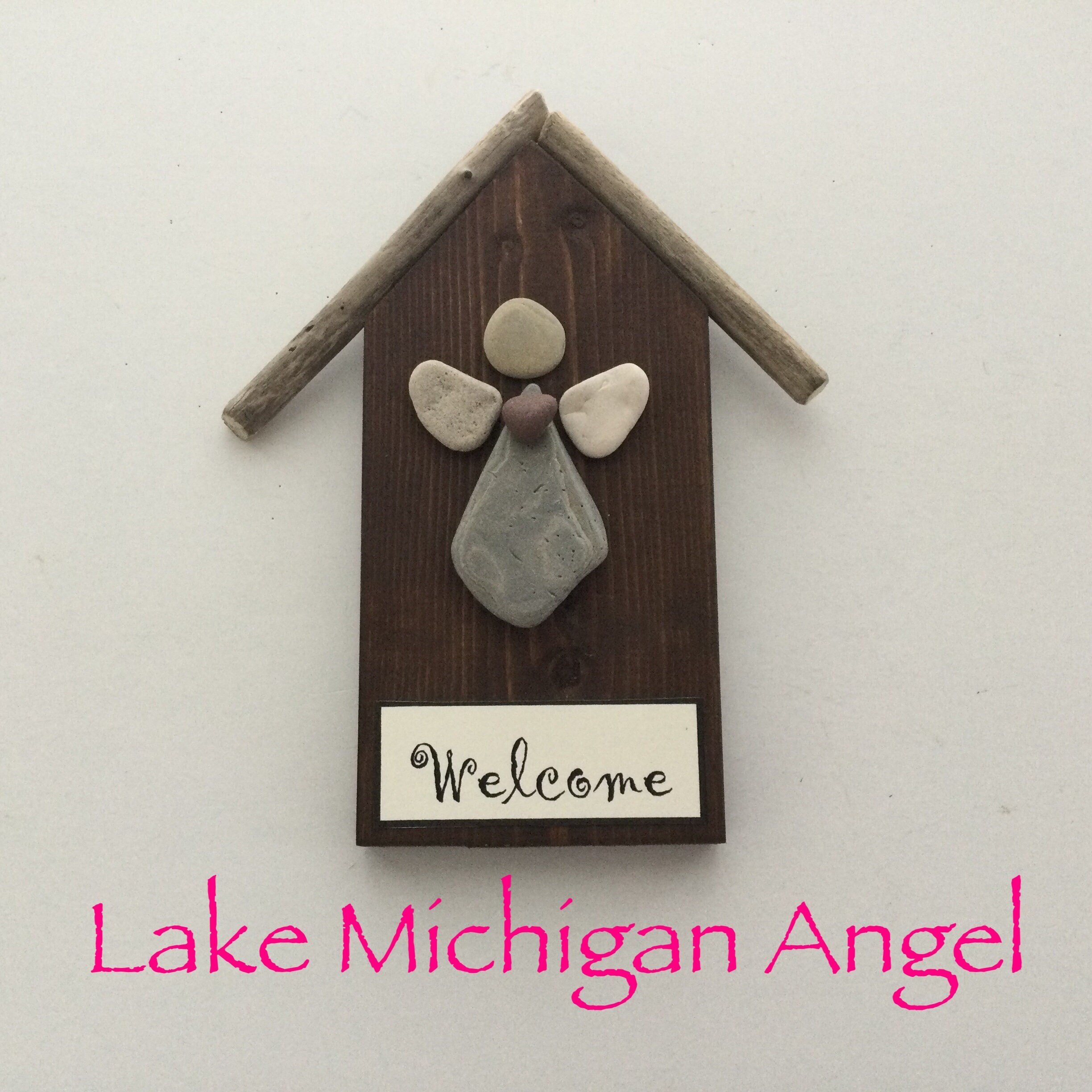 Welcome Angel New Home Gift Lake Michigan Beach Rock Angel - Etsy