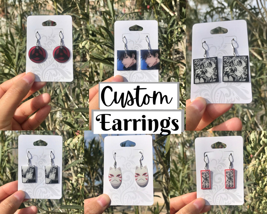 Custom Anime Earrings, Stainless Steel Earrings *please Read ...