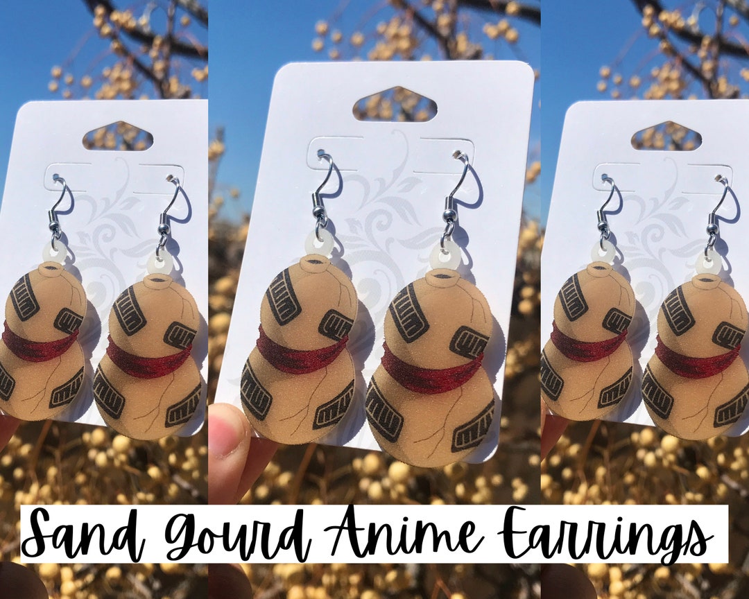 Custom Anime Earrings, Sand Gourd Anime Earrings, Stainless Steel ...