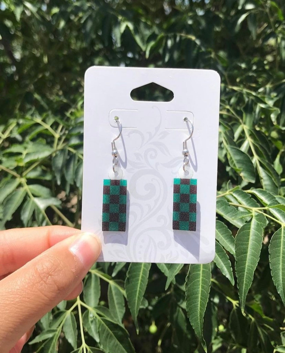 Checkered Anime Pattern Earrings, Subtle Anime Jewelry - READ ...