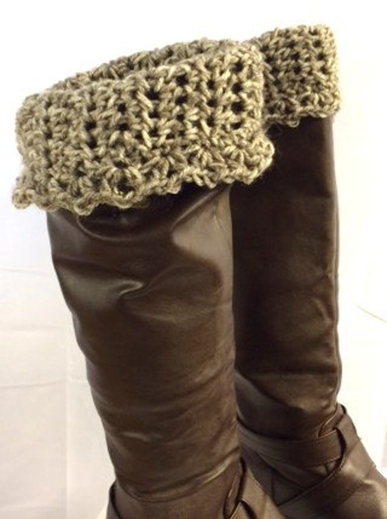 Boot Cuffs, Crocheted Leg Warmers, Boot Toppers, Sock Toppers, Earth ...